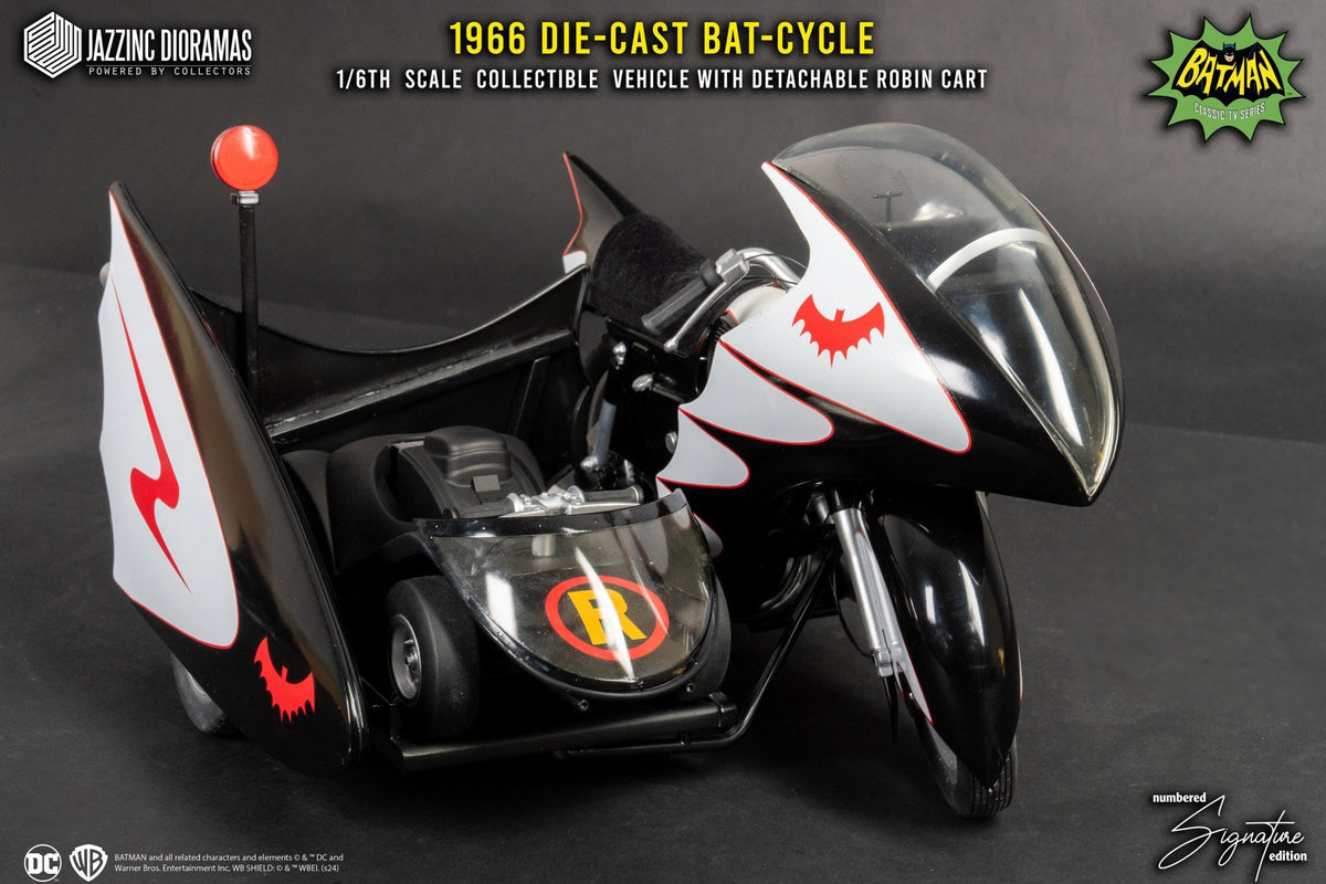Batman (1966): Die-Cast Batcycle with Sidecar Ultimate Signature Editi ...
