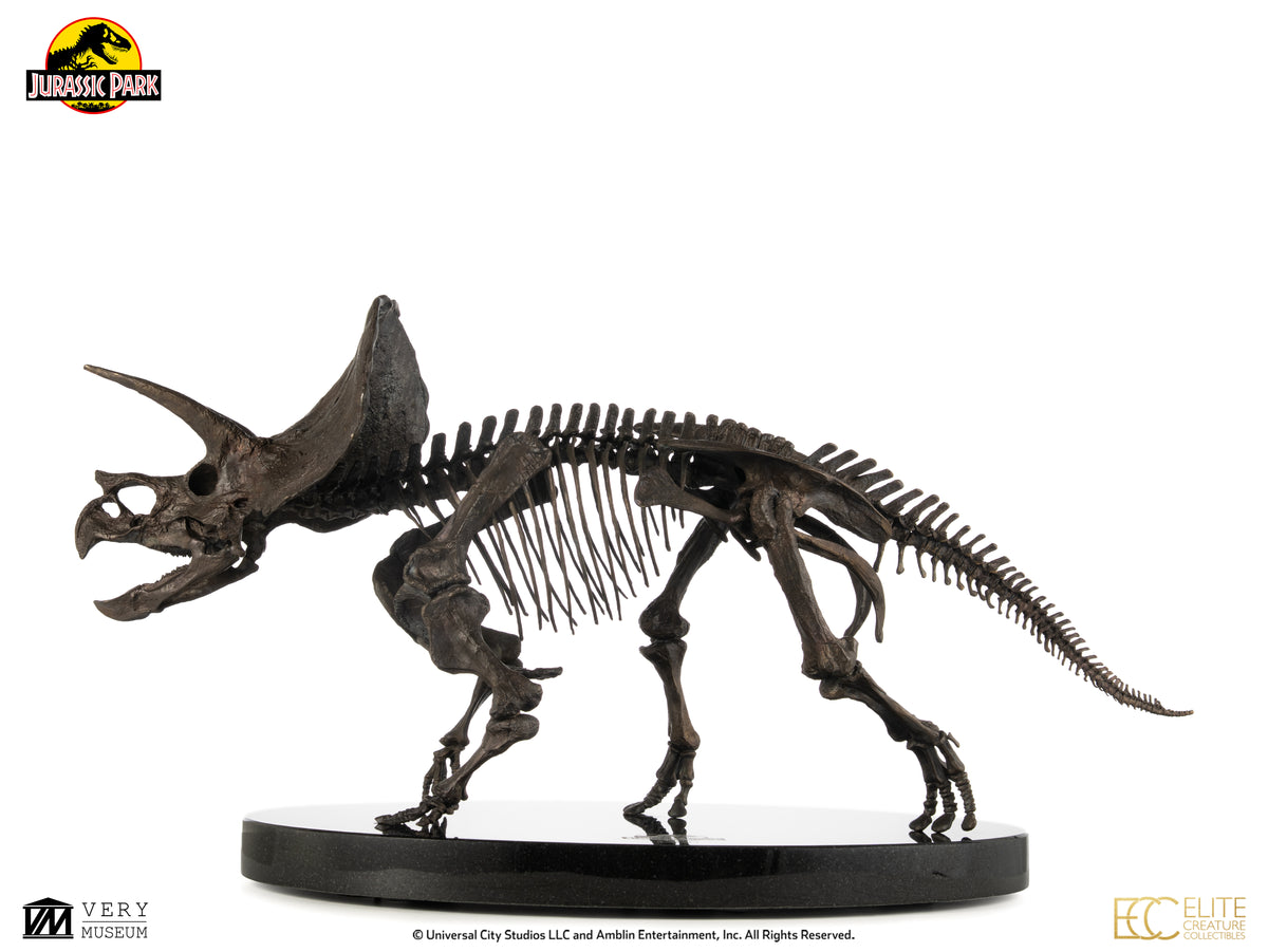 Jurassic Park: Triceratops Fossil Skeleton Twelfth Scale Bronze ...