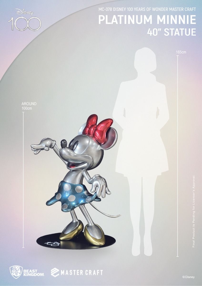 Disney 100 Years of Wonder: Minnie Mouse Platinum Life Size Statue ...