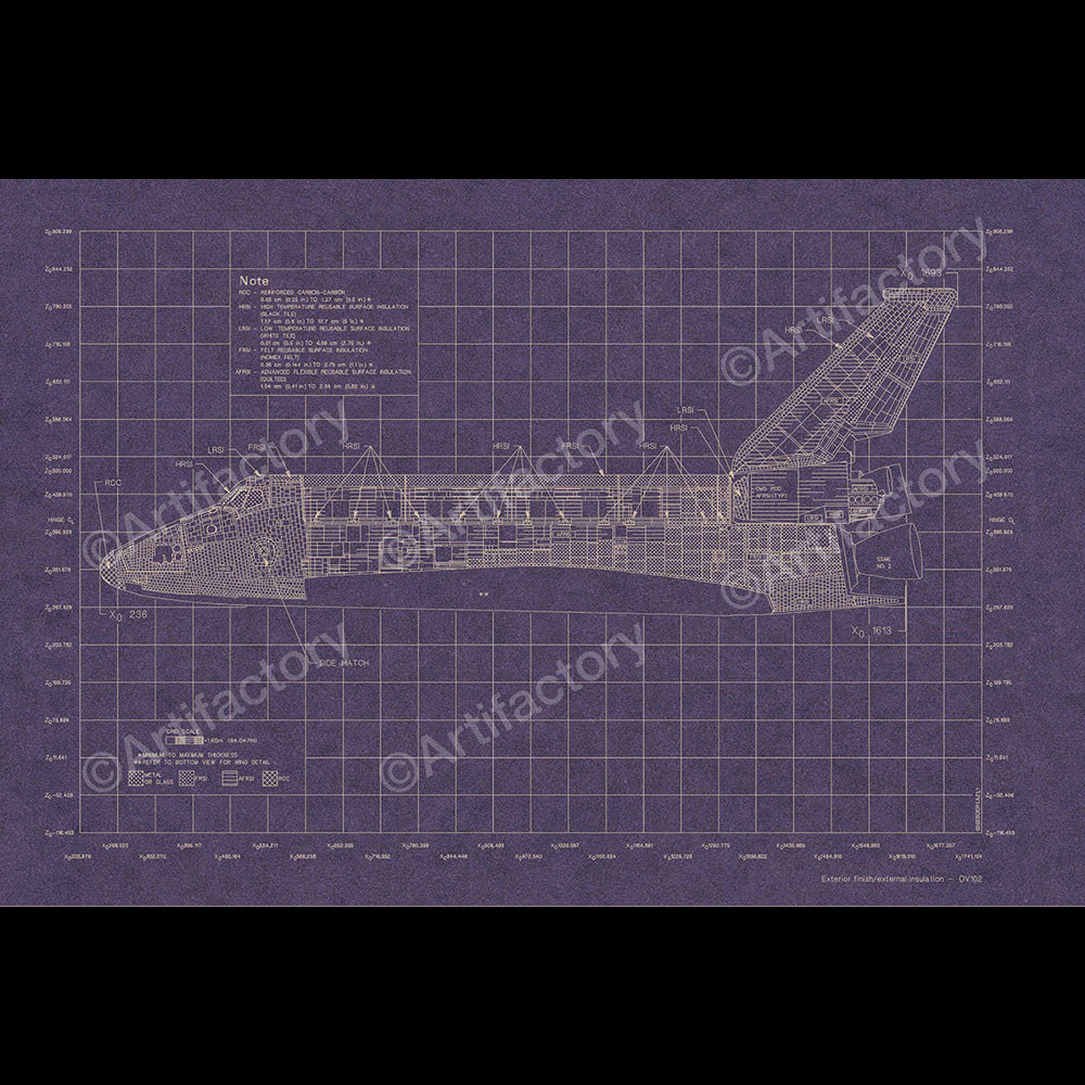 NASA: Space Shuttle Insulation Layout Set of 4 Blueprints — Secret Compass