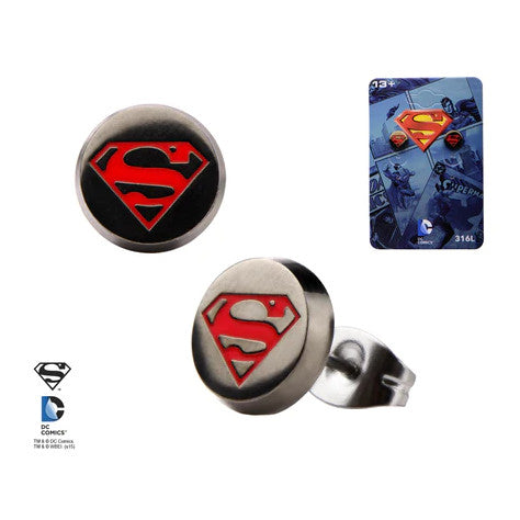 DC Comics: Superman Supergirl Logo Earrings — Secret Compass